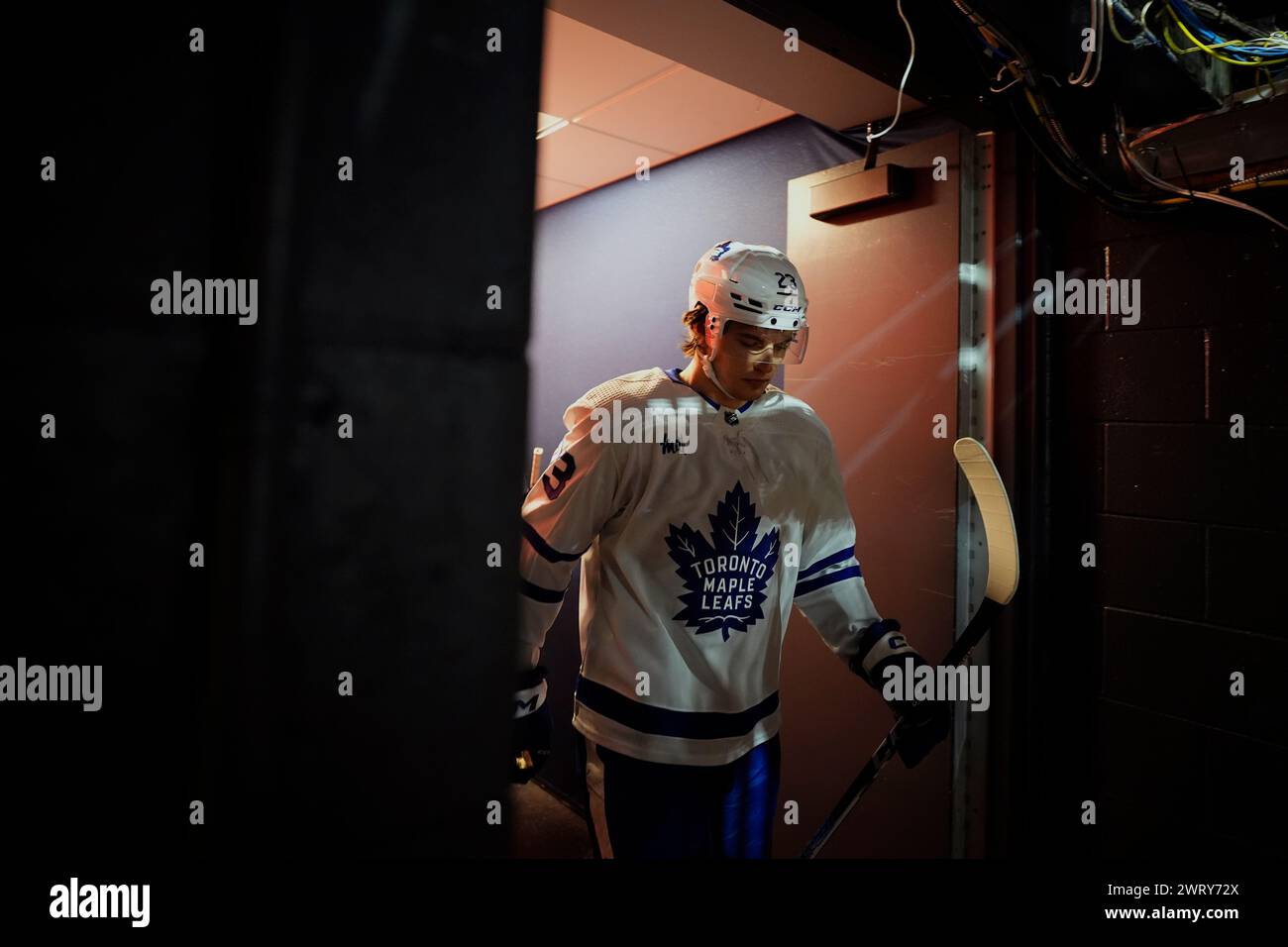 Toronto Maple Leafs' Matthew Knies walks to the ice before an NHL ...