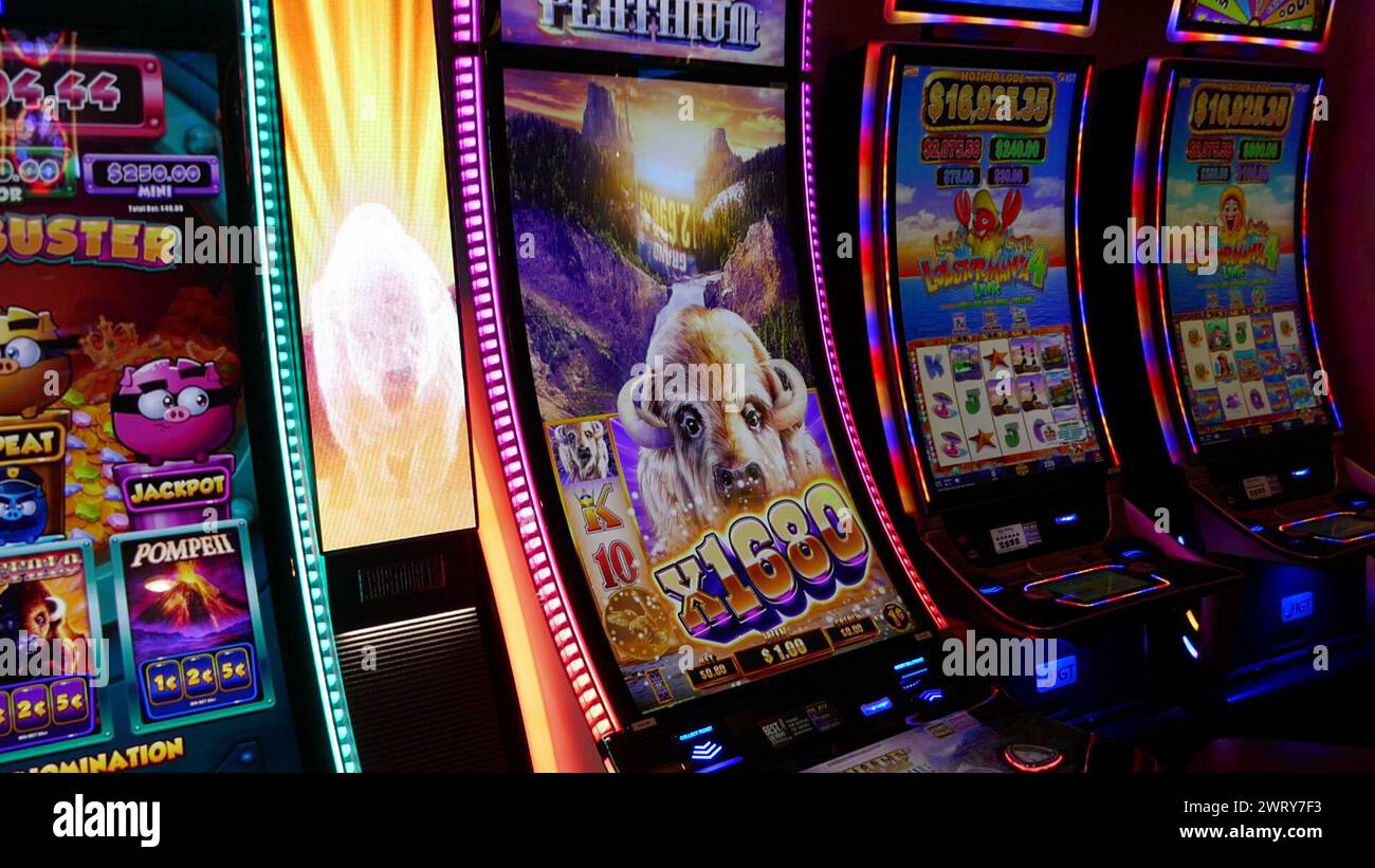 Las Vegas, Nevada, USA 7th March 2024 Slot Machines at El Cortez Hotel ...