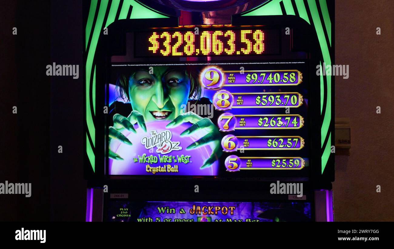 Las Vegas, Nevada, USA 7th March 2024 The Wizard of Oz Slot Machine at ...