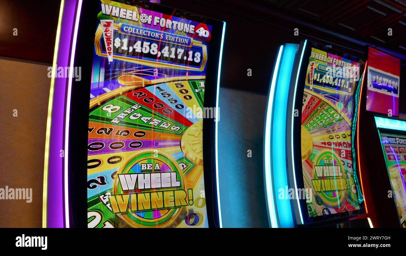 Las Vegas, Nevada, USA 7th March 2024 Wheel of Fortune Slot Machine at ...