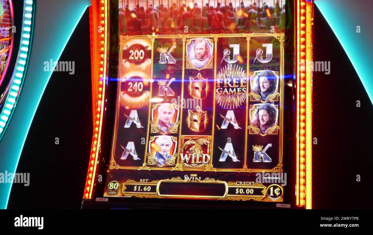 Las Vegas, Nevada, USA 7th March 2024 Game of Thrones Slot Machine at El Cortez Hotel & Casino ...