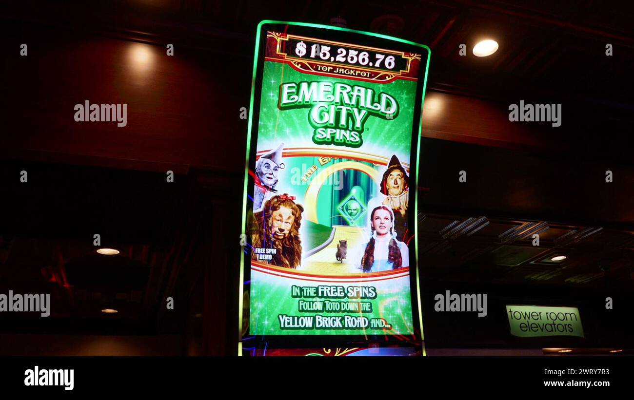 Las Vegas, Nevada, USA 7th March 2024 The Wizard of Oz Slot Machine at ...