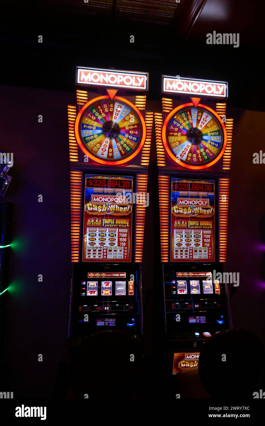 Las Vegas, Nevada, USA 7th March 2024 Monopoly Slot Machines at El ...