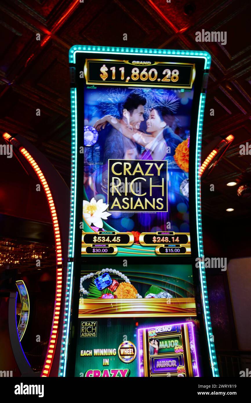 Las Vegas, Nevada, USA 7th March 2024 Crazy Rich Asians Slot Machines ...