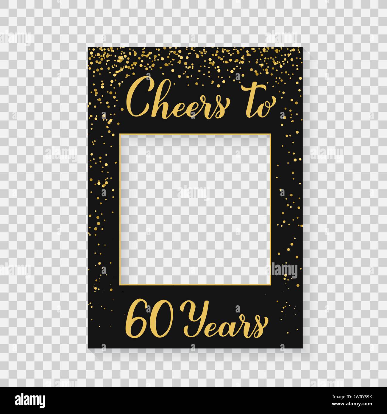 Cheers to 60 Years photo booth frame on a transparent background. 60th ...
