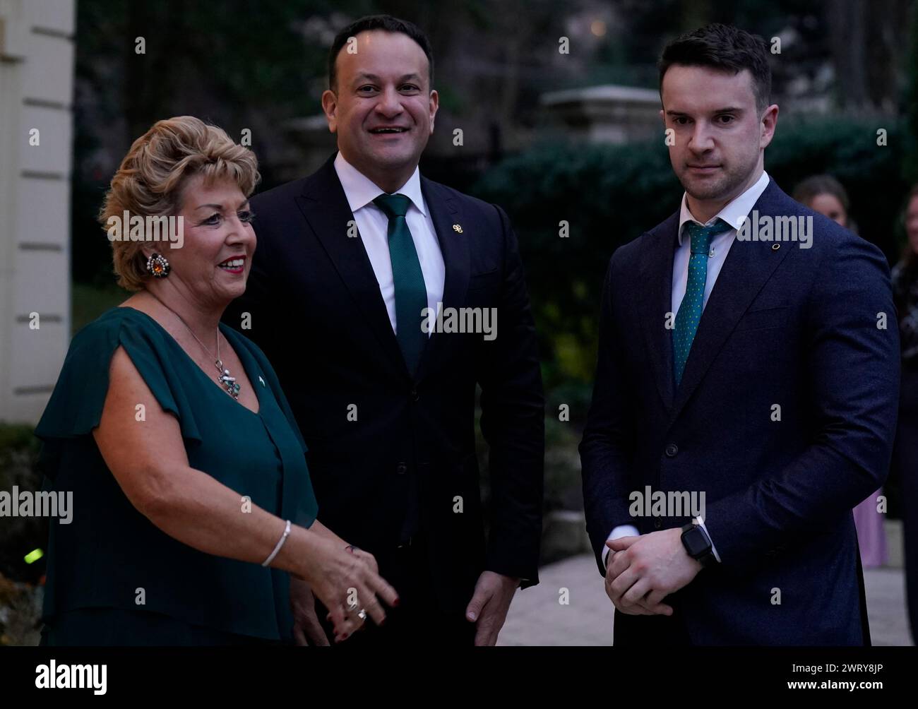 Taoiseach Leo Varadkar and his partner Matt Barrett arrive for a St ...