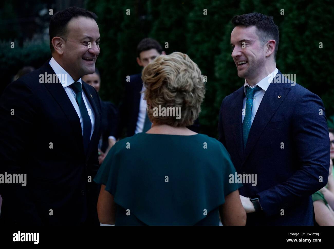 Taoiseach Leo Varadkar and his partner Matt Barrett arrive for a St ...