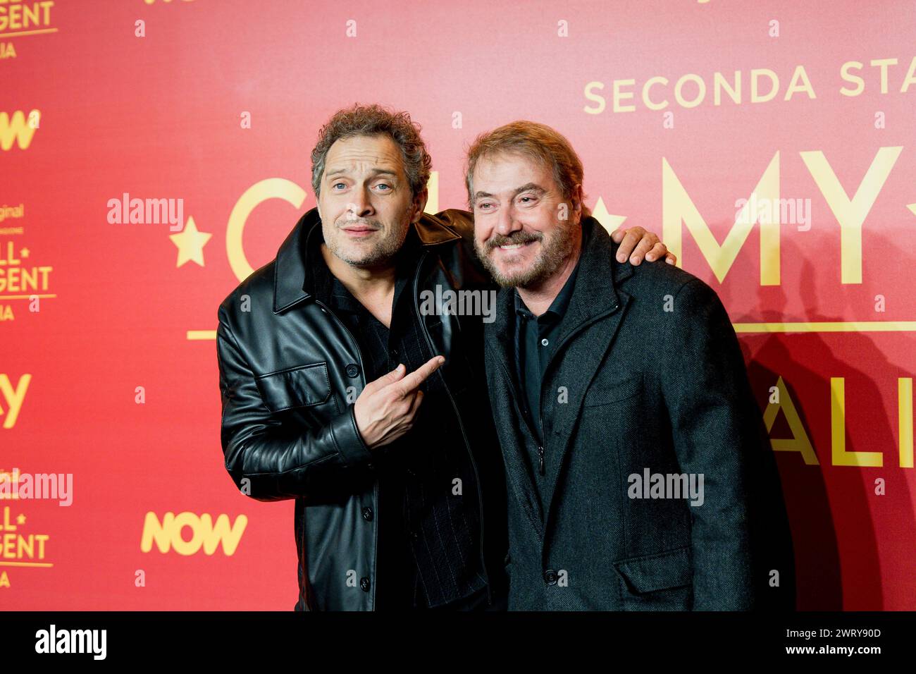 ROME, ITALY - MARCH 14: Corrado Guzzanti and Claudio Santamaria attend ...