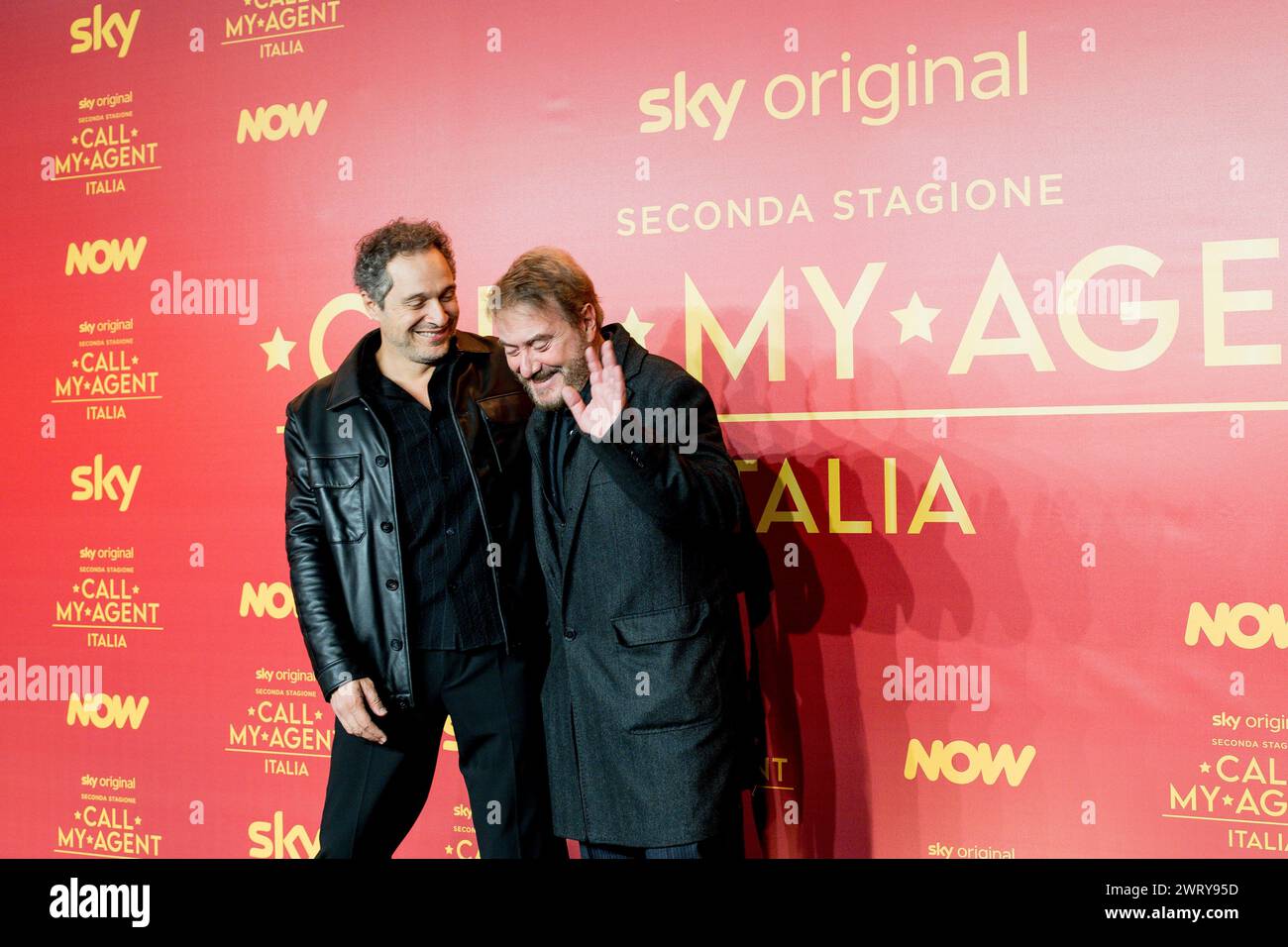 ROME, ITALY - MARCH 14: Corrado Guzzanti and Claudio Santamaria attend ...