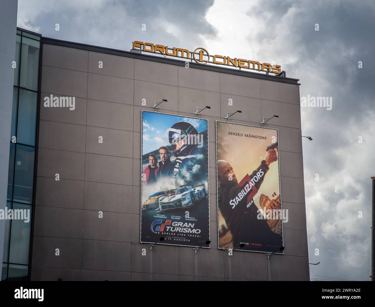 Picture of a latvian cinema displaying two movies on screen: Gran ...