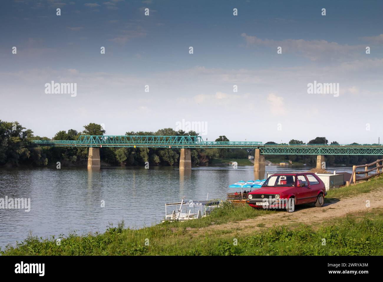 Picture of the steel bridge connecting Brcko (Bosnia) and Gunja ...