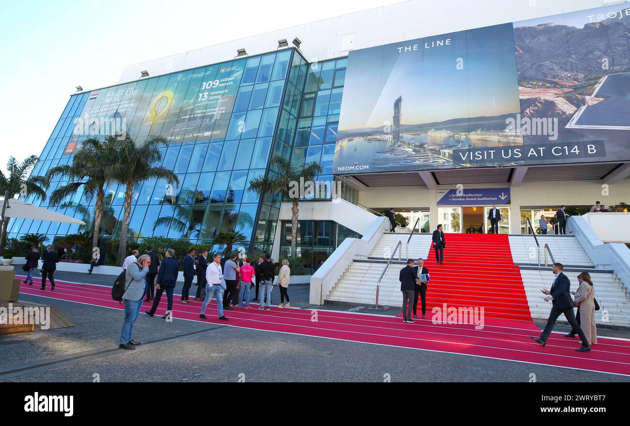 Cannes, France - March 14, 2024: MIPIM - The Global Urban Festival at the Palais des Festivals ...