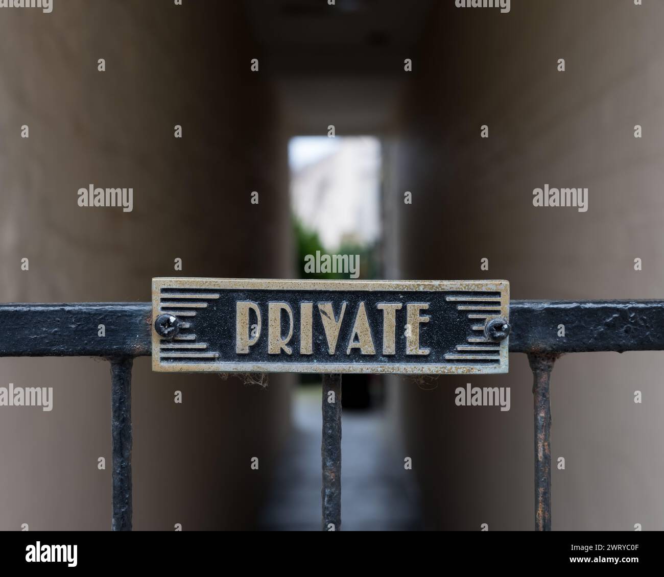 14 March 2024. Elgin,Moray,Scotland. This is a Private Sign on a Gate ...