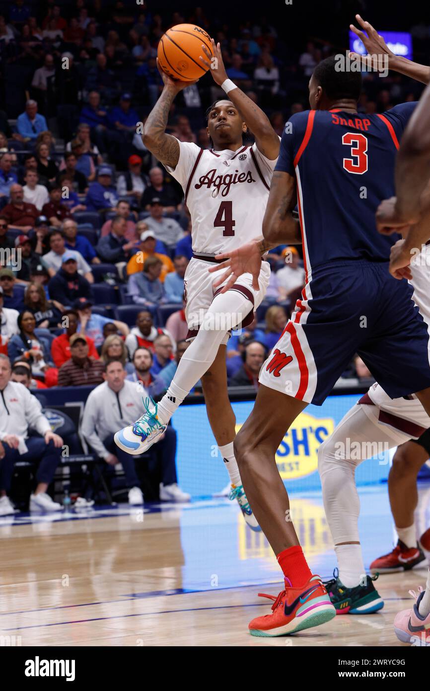 NASHVILLE, TN - MARCH 14: Texas A&M Aggies guard Wade Taylor IV (4 ...