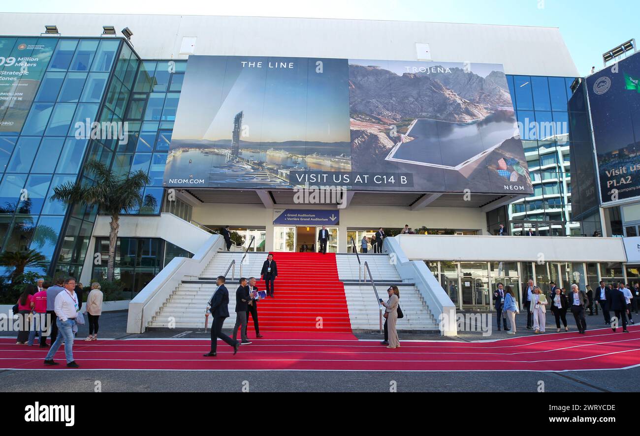 Cannes, France - March 14, 2024: MIPIM - The Global Urban Festival at the Palais des Festivals ...