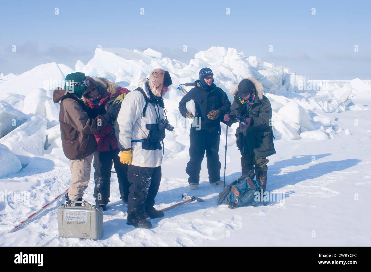 Scientists conducting bowhead whale survey count passing migrating ...