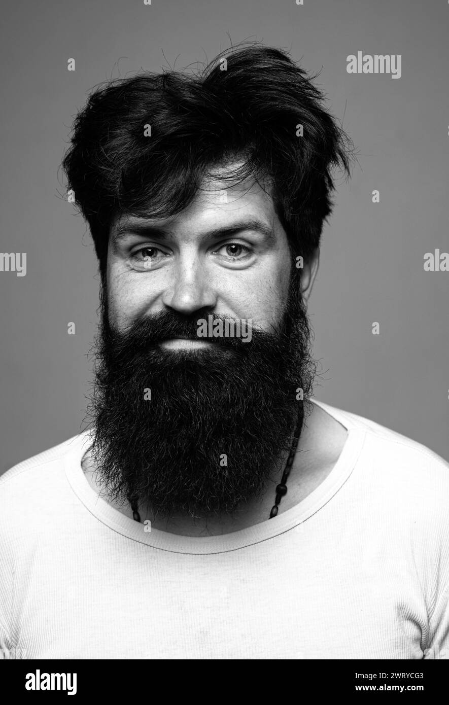 Bearded mans face Black and White Stock Photos & Images - Alamy