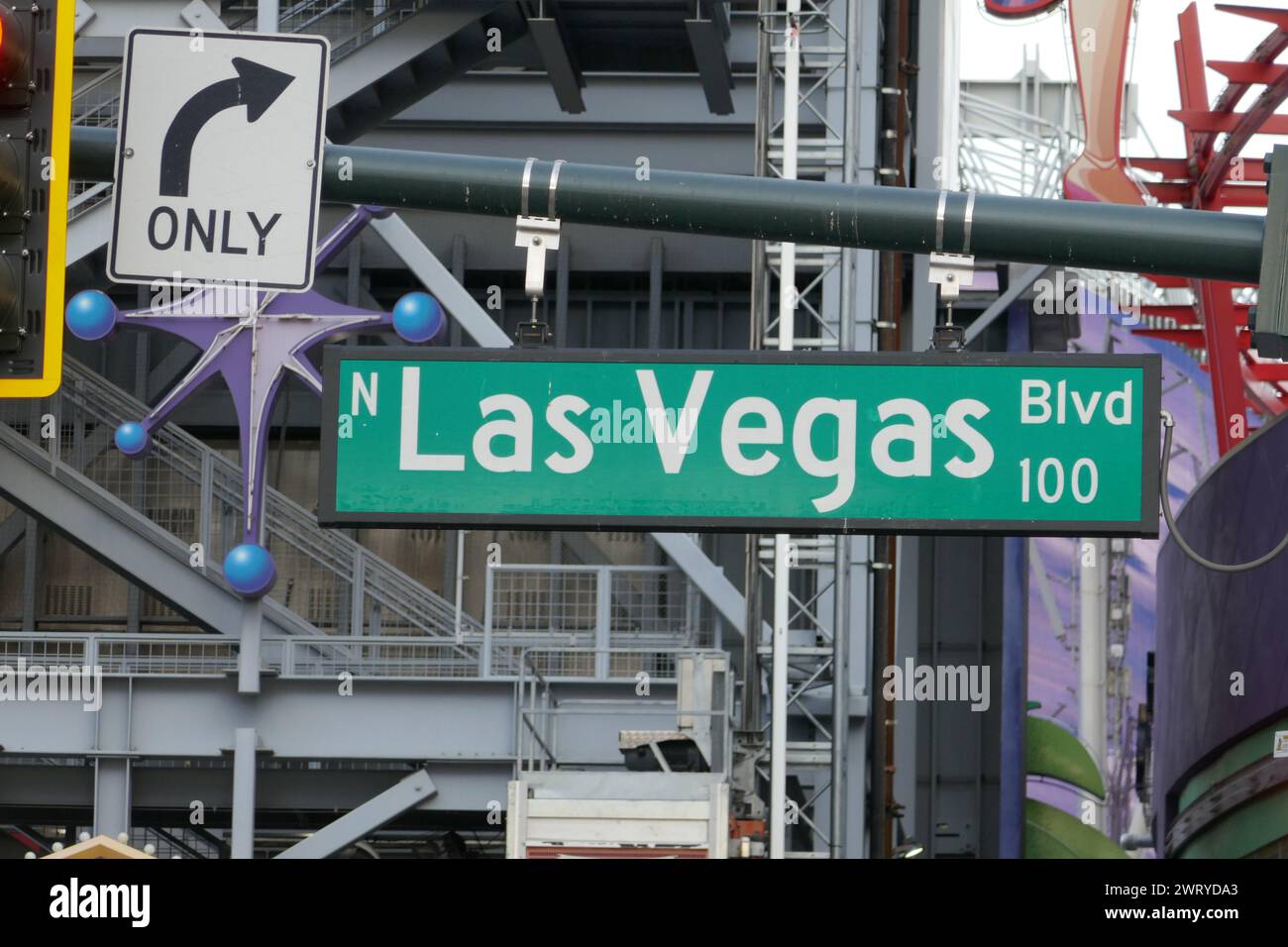 Las Vegas, Nevada, USA 7th March 2024 Las Vegas Blvd Sign at Fremont ...