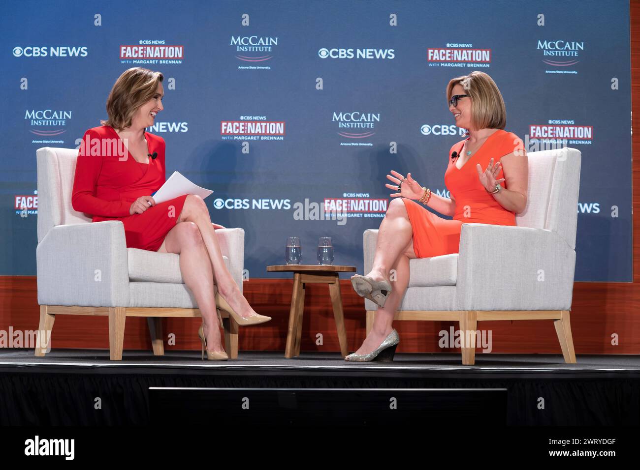 CBS Face the Nation Margaret Brennan interviews Arizona Senator Kyrsten ...