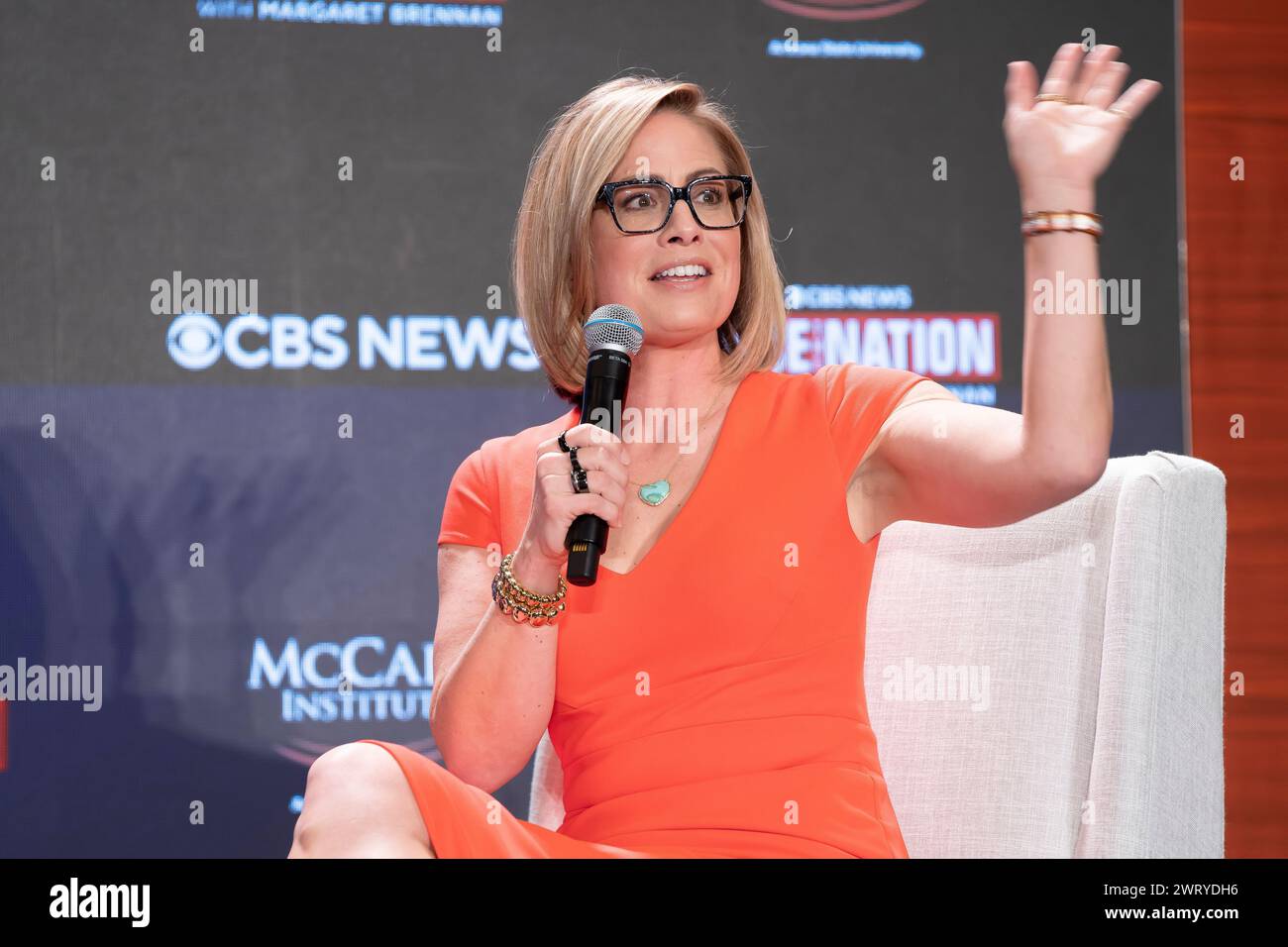 CBS Face the Nation Margaret Brennan interviews Arizona Senator Kyrsten ...