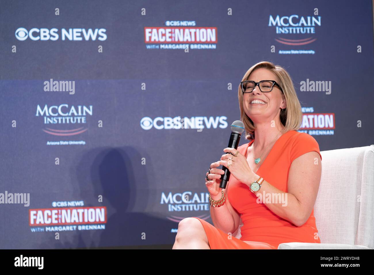 CBS Face the Nation Margaret Brennan interviews Arizona Senator Kyrsten ...