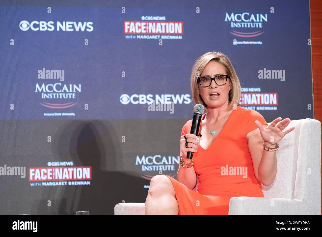 CBS Face the Nation Margaret Brennan interviews Arizona Senator Kyrsten ...