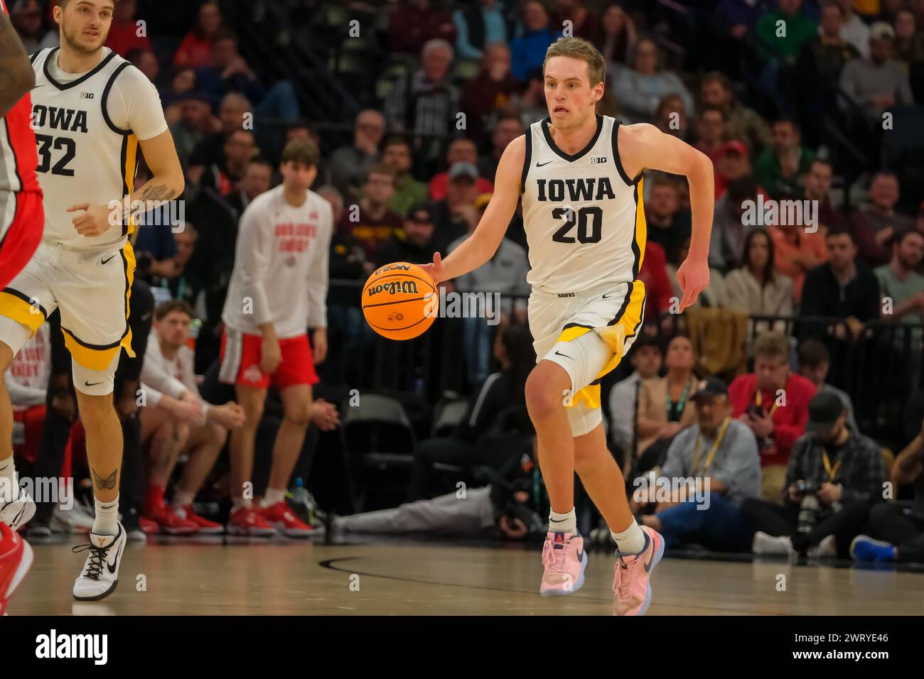 Minneapolis, Minnesota, USA. 14th Mar, 2024. Iowa Hawkeyes forward ...