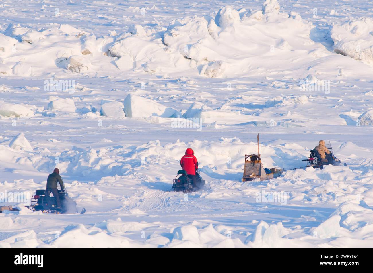 Scientists conducting bowhead whale survey count passing migrating ...