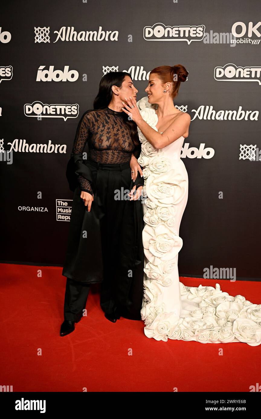 Aida Domenech "Dulceida" and Alba Paul pose at the photocall of the ...