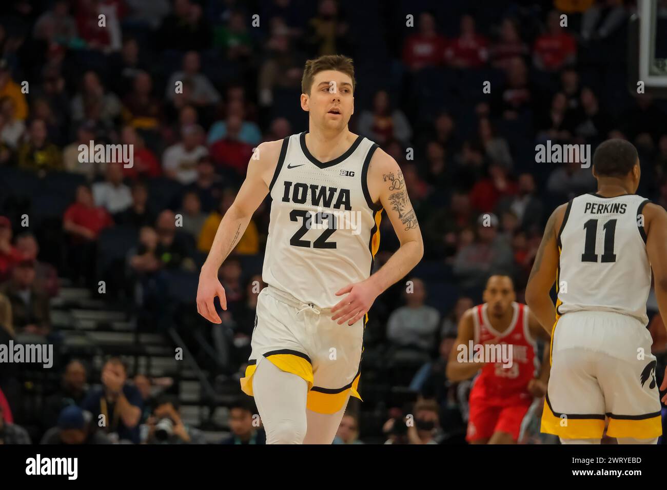 Minneapolis, Minnesota, USA. 14th Mar, 2024. Iowa Hawkeyes forward ...