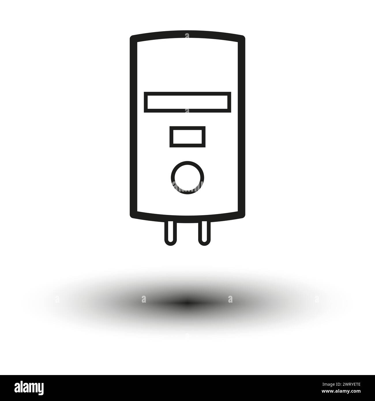 A stylized icon of an electric water heater. Vector illustration. EPS ...