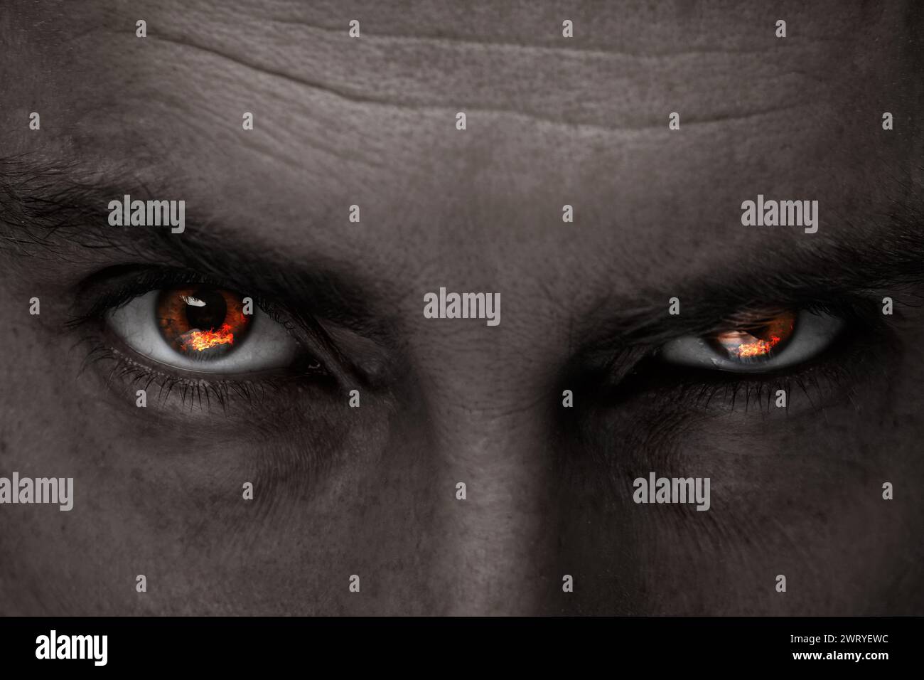 Demon burning eyes hi-res stock photography and images - Alamy
