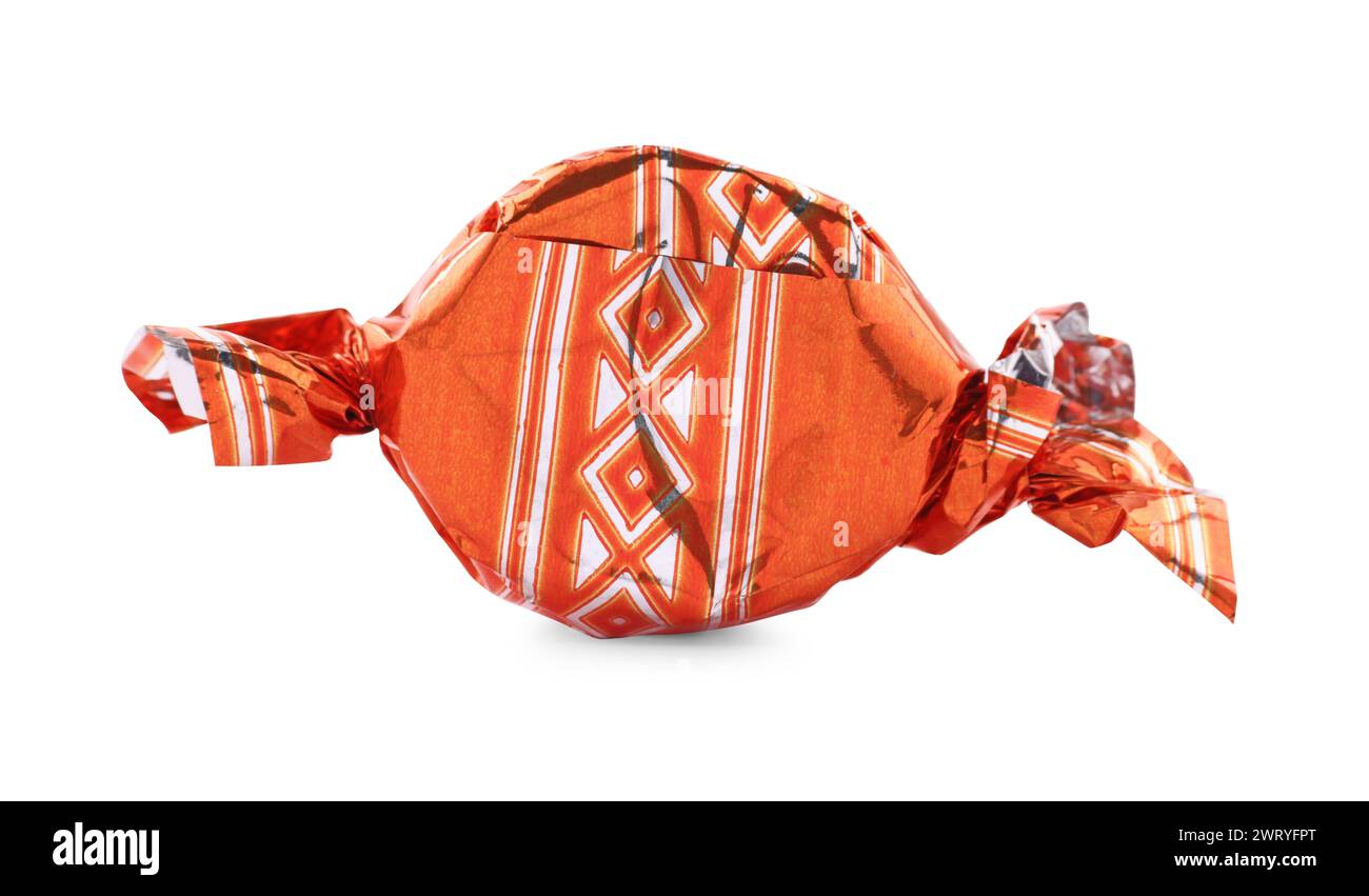 Gift wrapped in orange Cut Out Stock Images & Pictures - Alamy