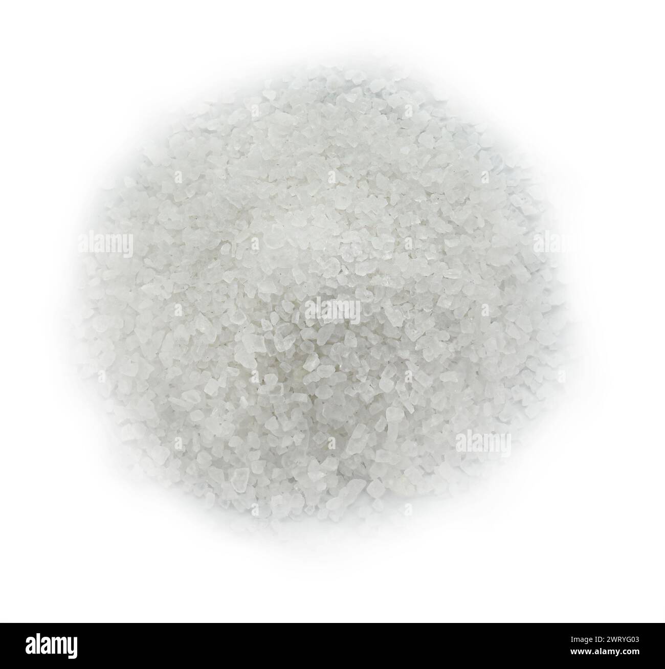 Heap of natural salt isolated on white, top view Stock Photo - Alamy