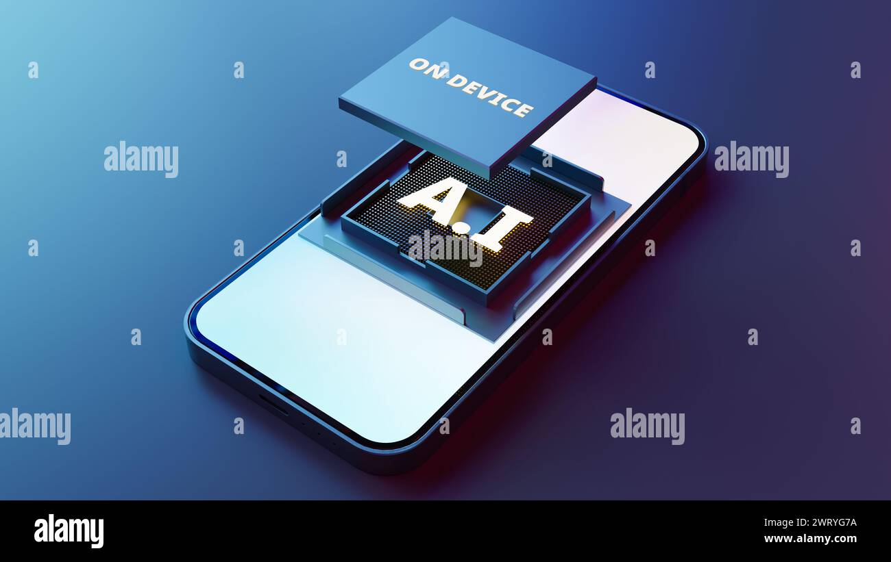 On device AI chip inside Smart phone. 3d rendering Stock Photo - Alamy