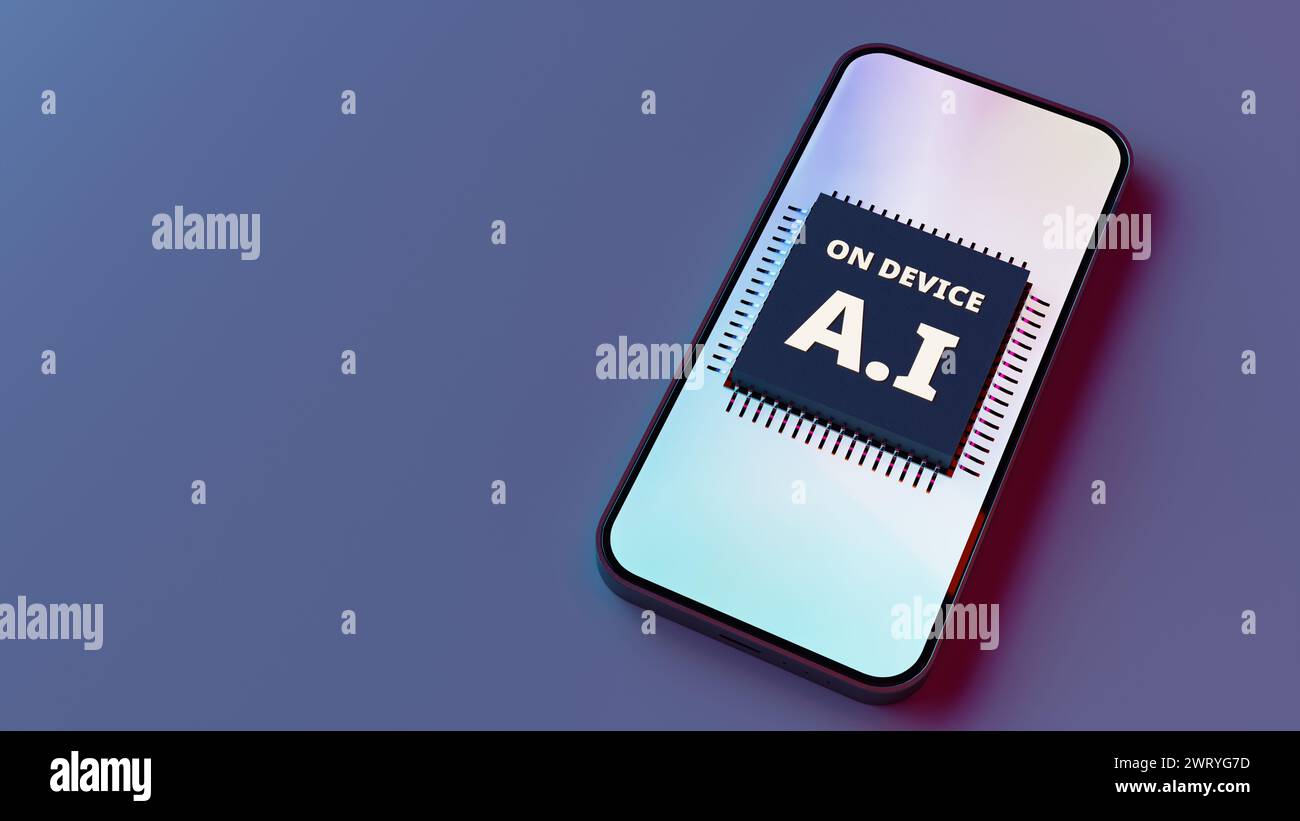 On device AI chip inside Smart phone. 3d rendering Stock Photo - Alamy