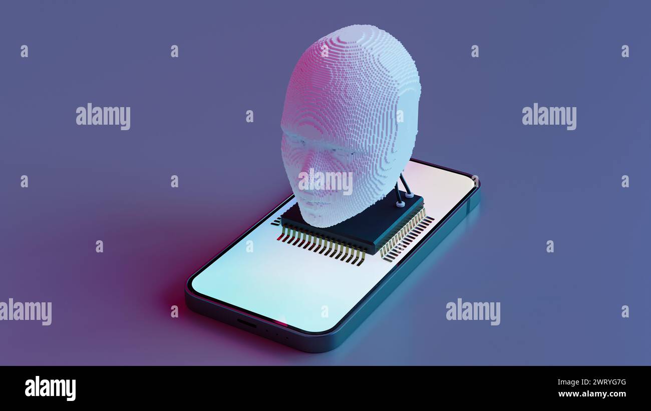 On device AI chip inside Smart phone. 3d rendering Stock Photo - Alamy
