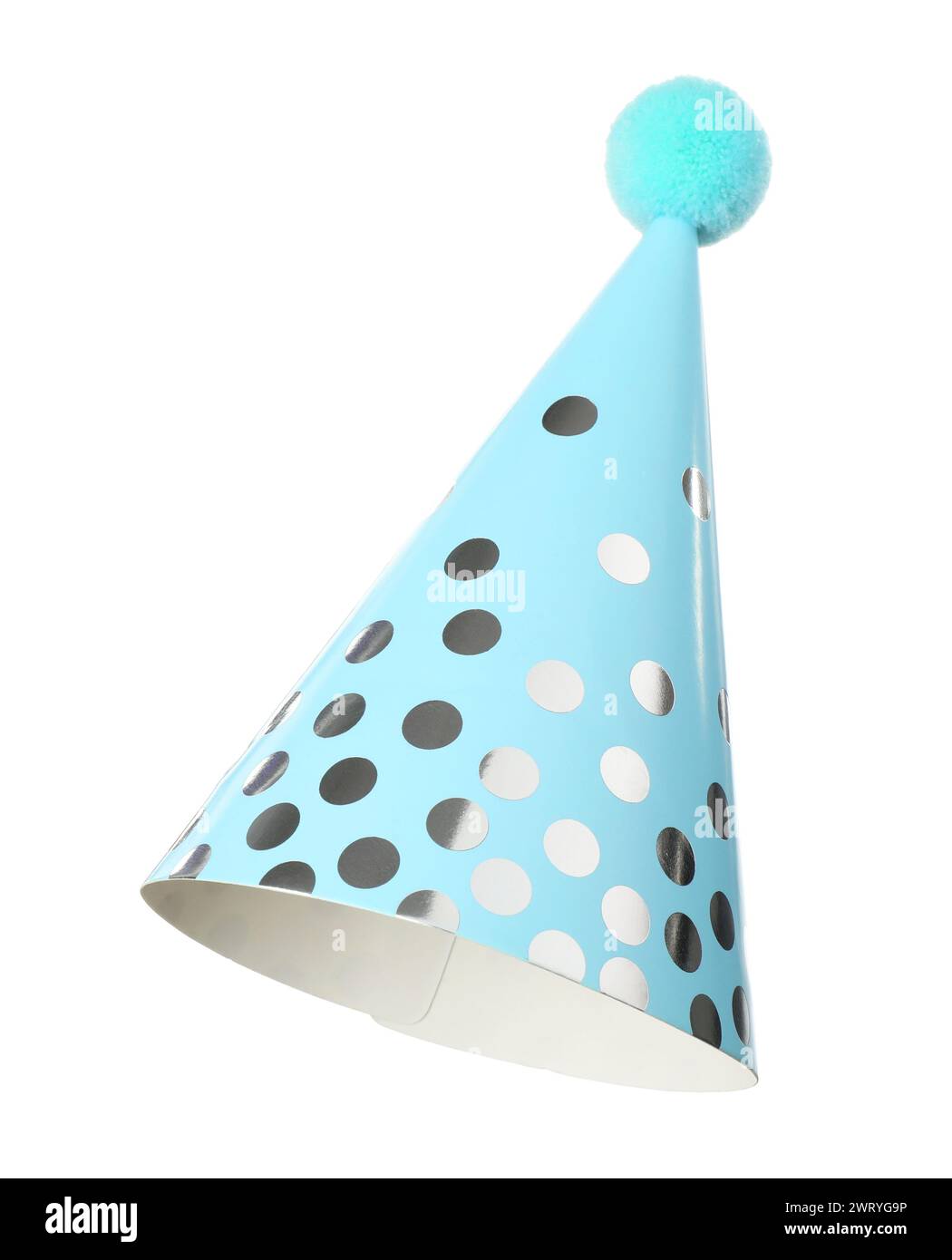 One blue party hat isolated on white Stock Photo - Alamy