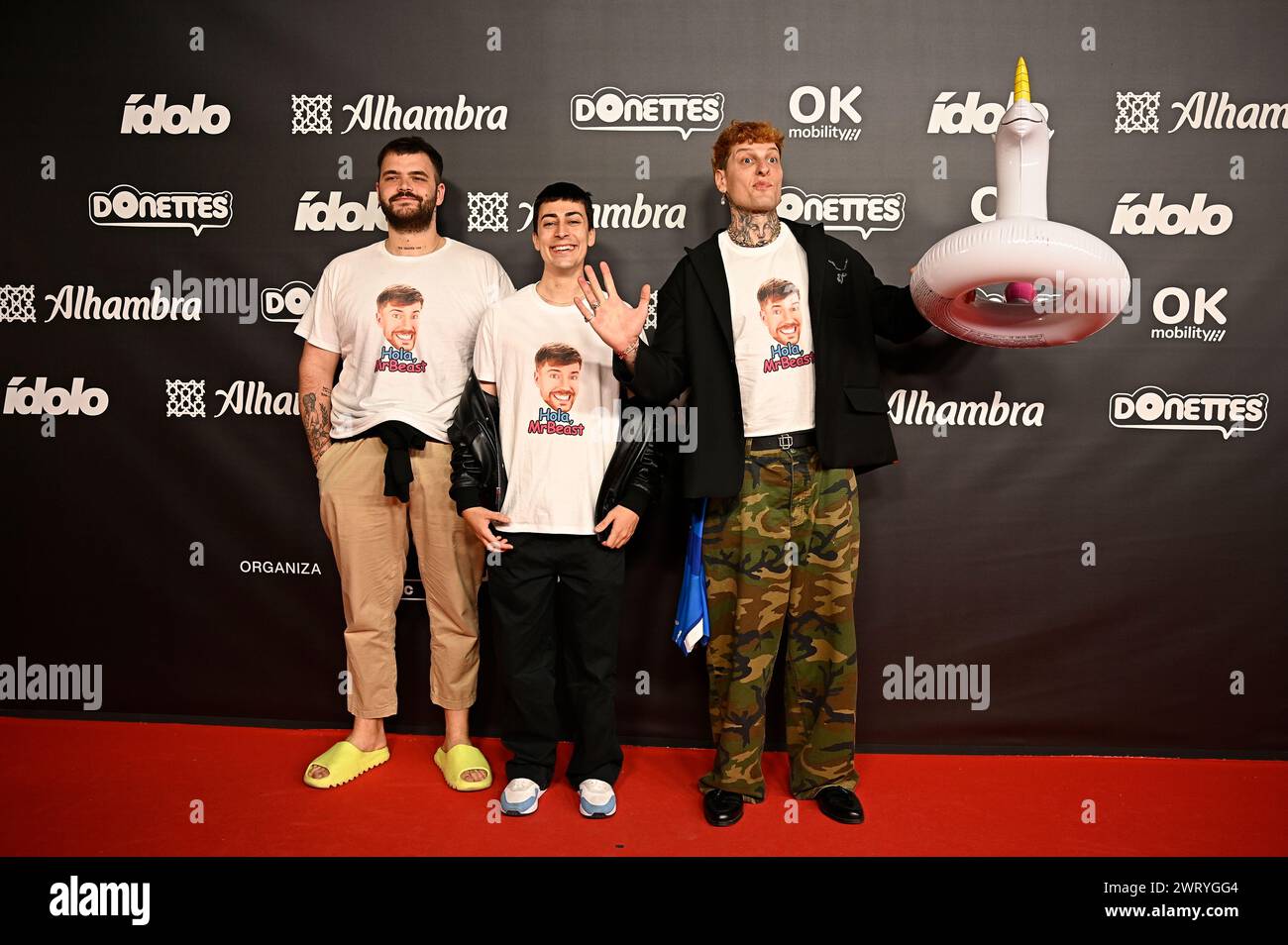 Guayar, Nil Ojeda and Mahali Amoli pose at the photocall of the ...