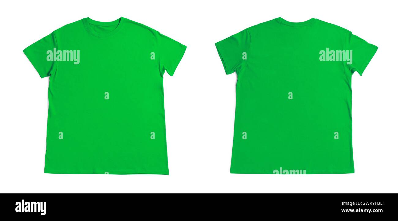 Green front and back t shirt hi-res stock photography and images - Alamy