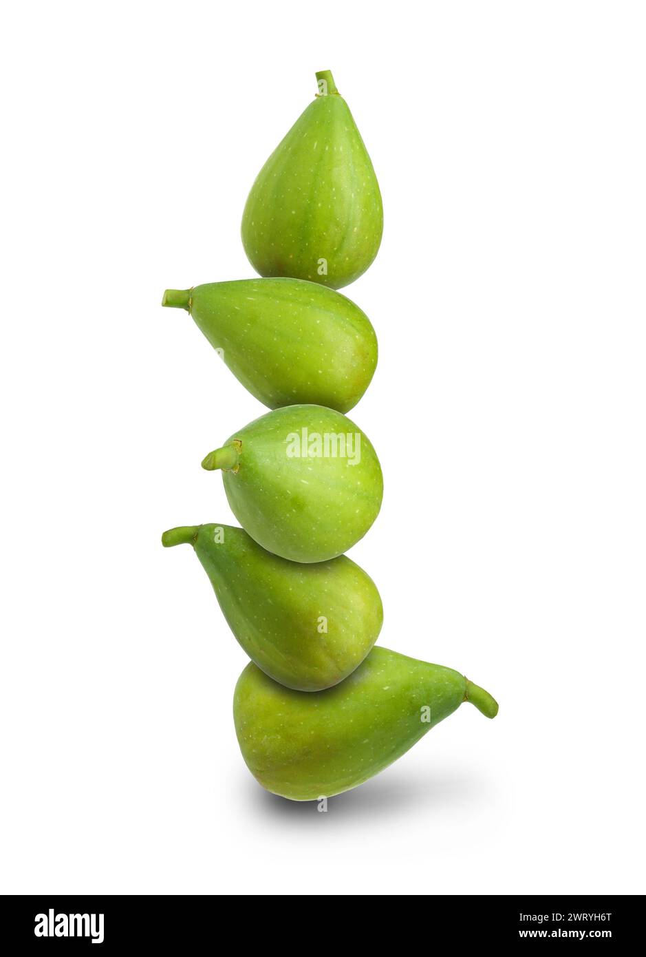 Stacked fresh green figs on white background Stock Photo - Alamy