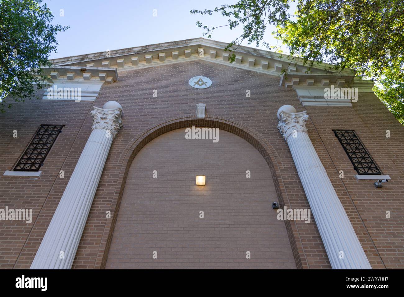 Masonic hall of McAllen Lodge No. 1110, built 1927, brick and white ...