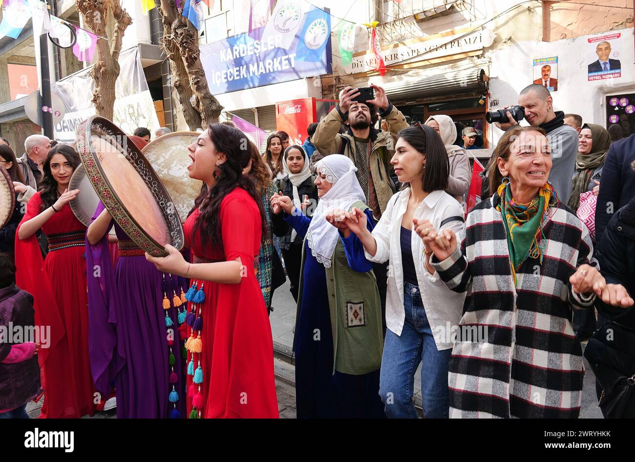 Diyarbakir, Turkey. 14th Mar, 2024. Members of the People's Equality ...