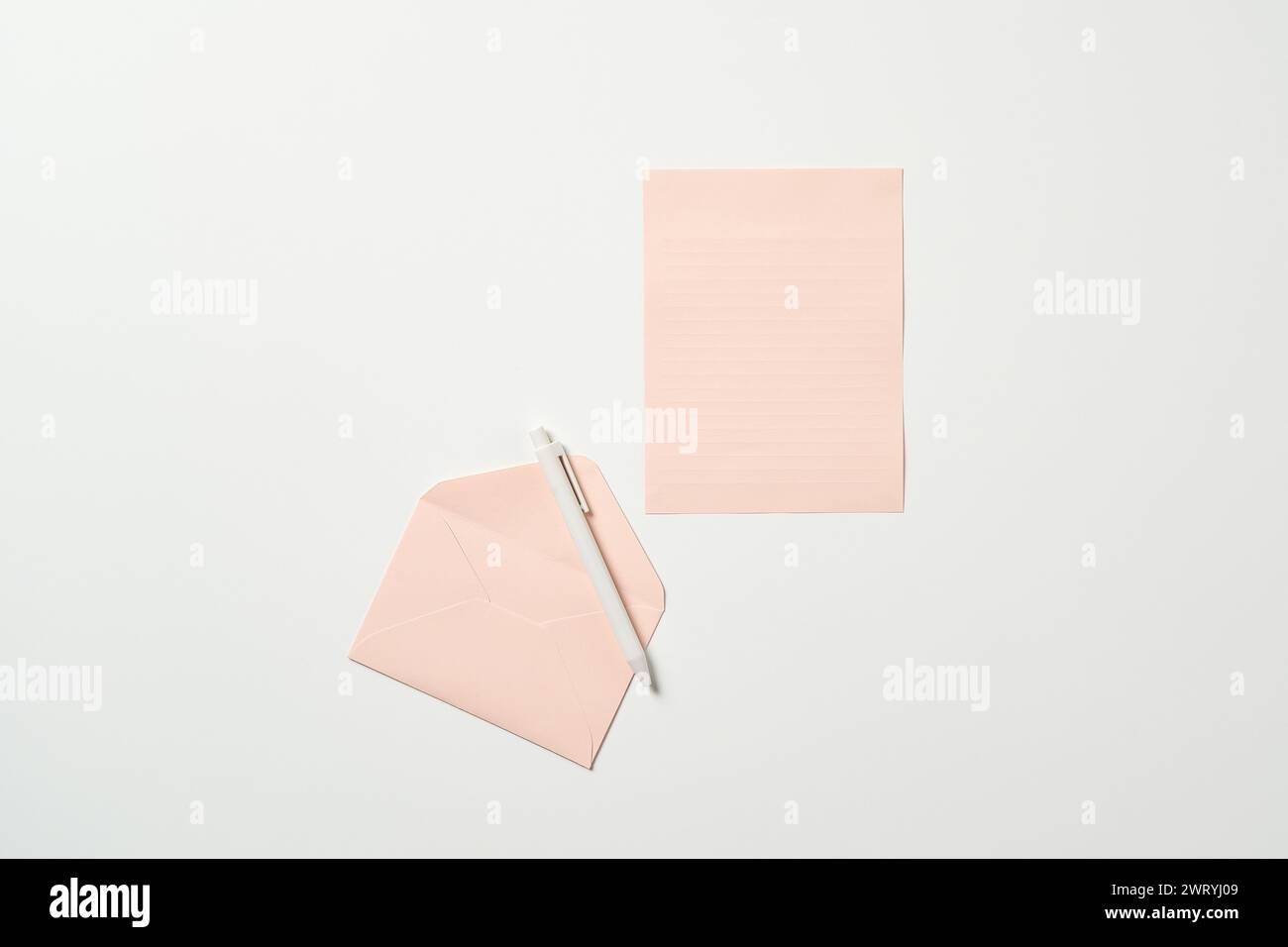 pastel tone letter paper and envelope Stock Photo - Alamy