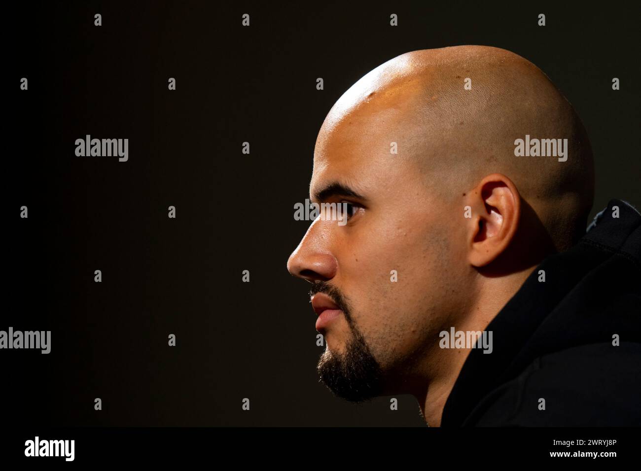 Philadelphia Eagles Bryce Huff talks to the media during the press ...