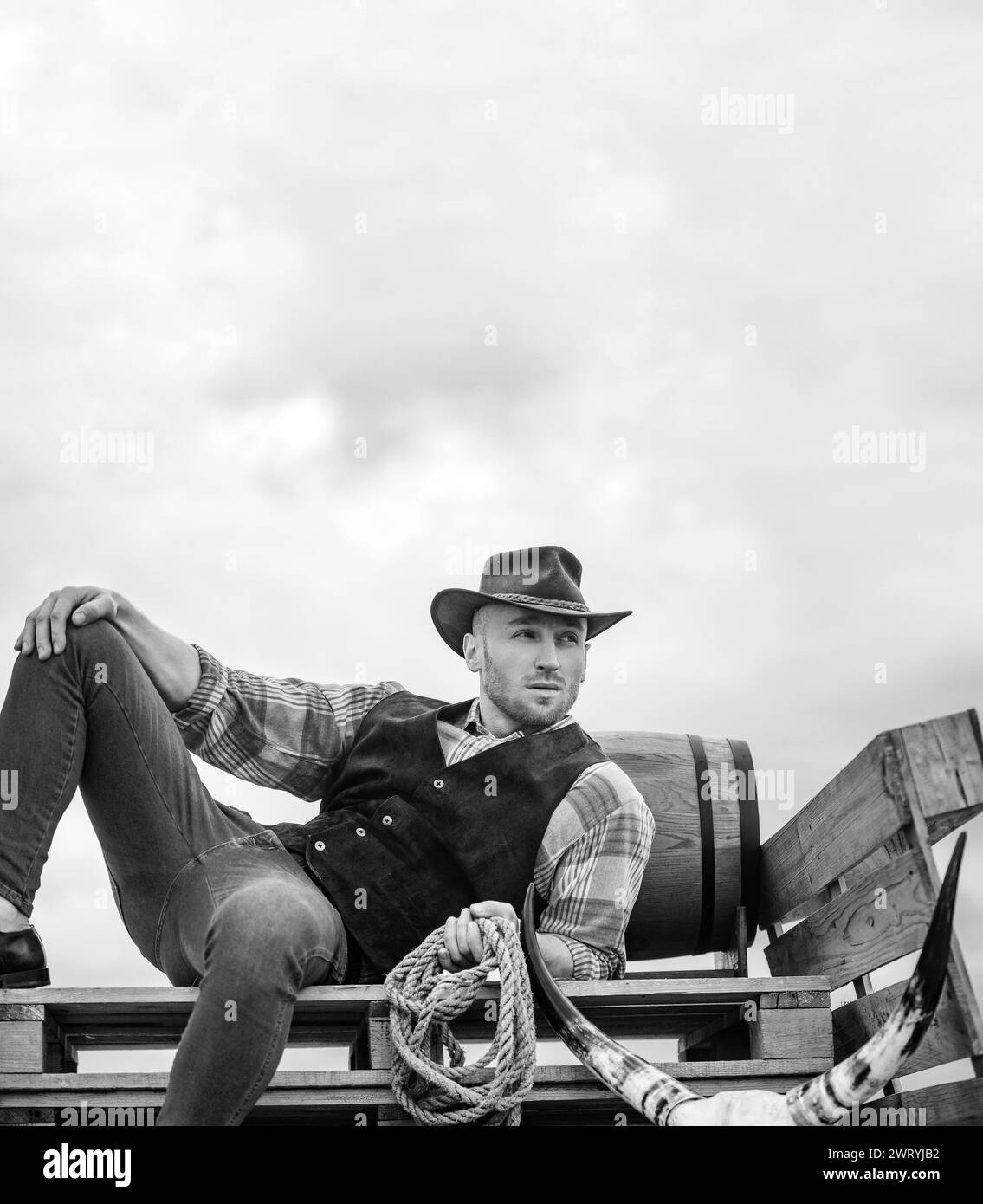 Macho men vintage Black and White Stock Photos & Images - Alamy