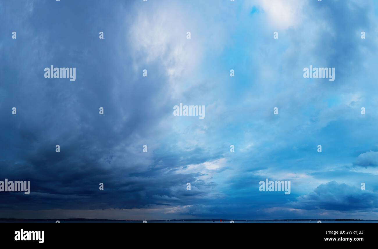 Panorama of daytime sky with clouds. sunset Sky background, daylight ...