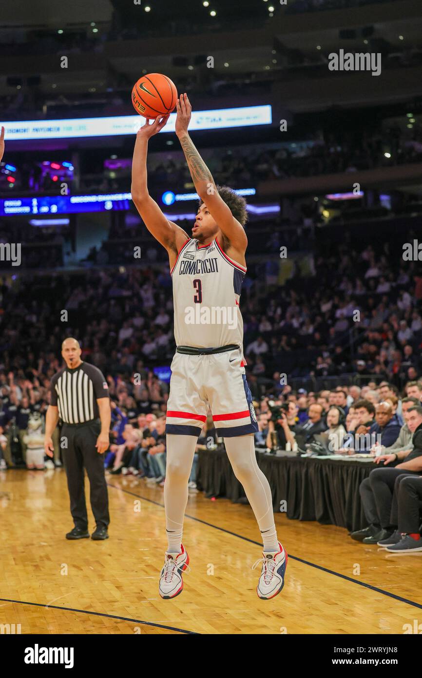 Manhattan, New York, USA. 14th Mar, 2024. UConn forward JAYLIN STEWART ...