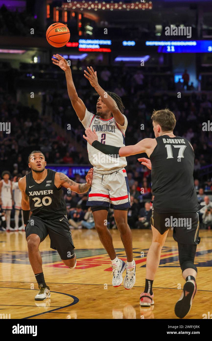 Manhattan, New York, USA. 14th Mar, 2024. UConn guard TRISTEN NEWTON (2 ...