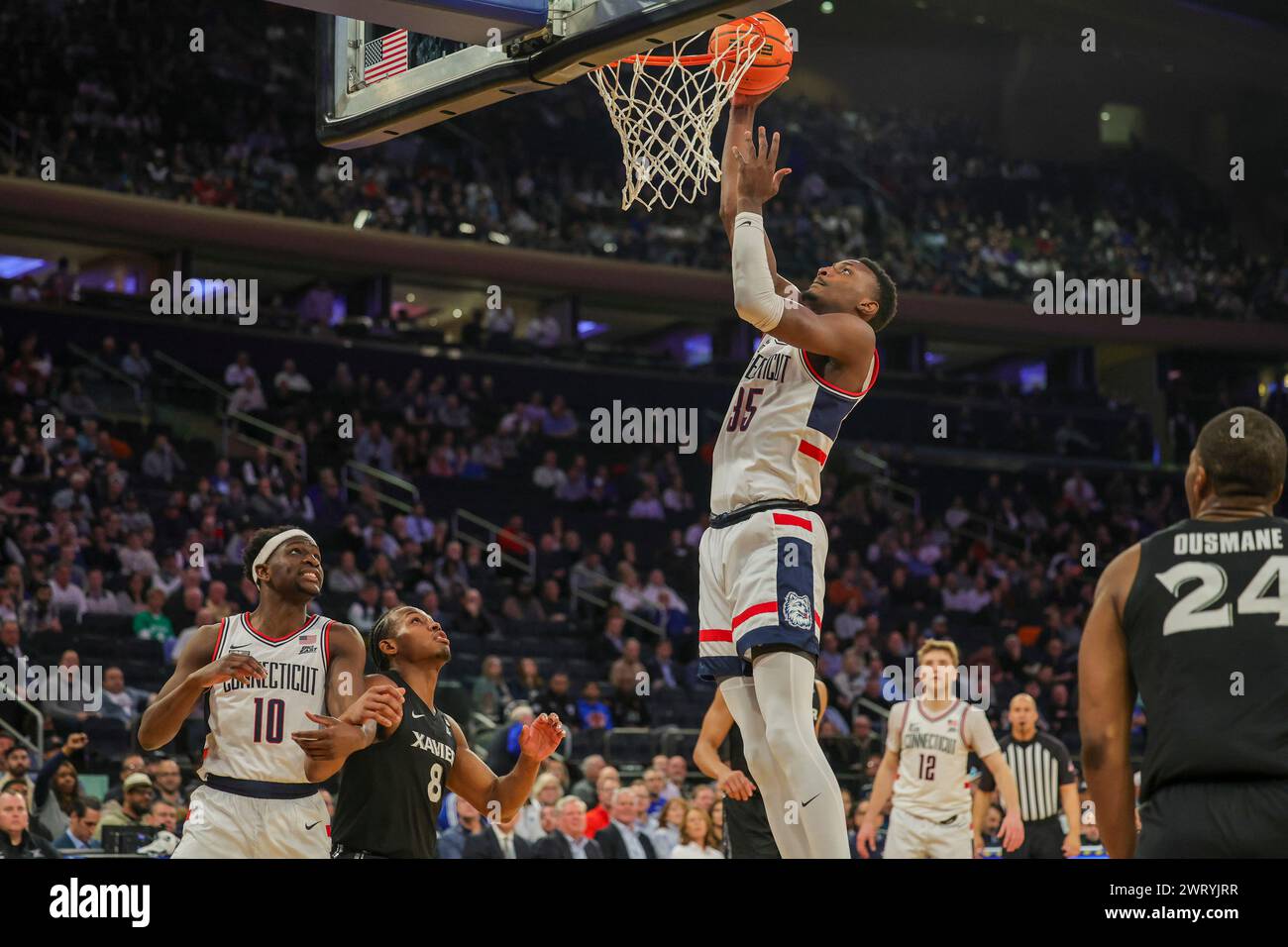 Manhattan, New York, USA. 14th Mar, 2024. UConn forward SAMSON JOHNSON ...